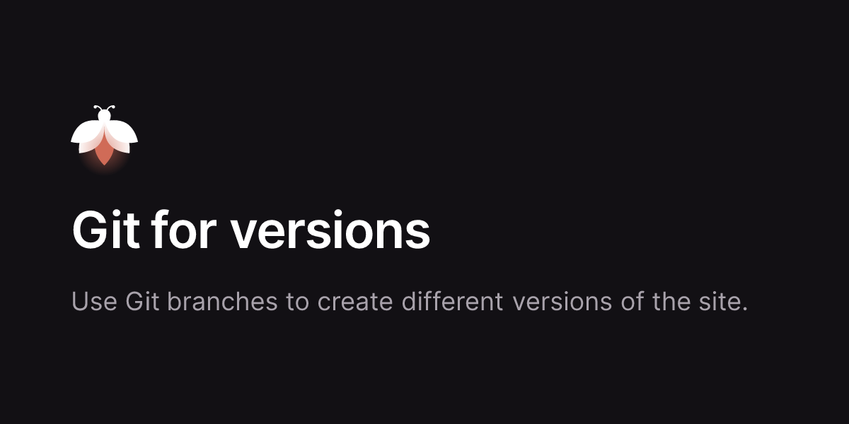 Git for versions - Lume